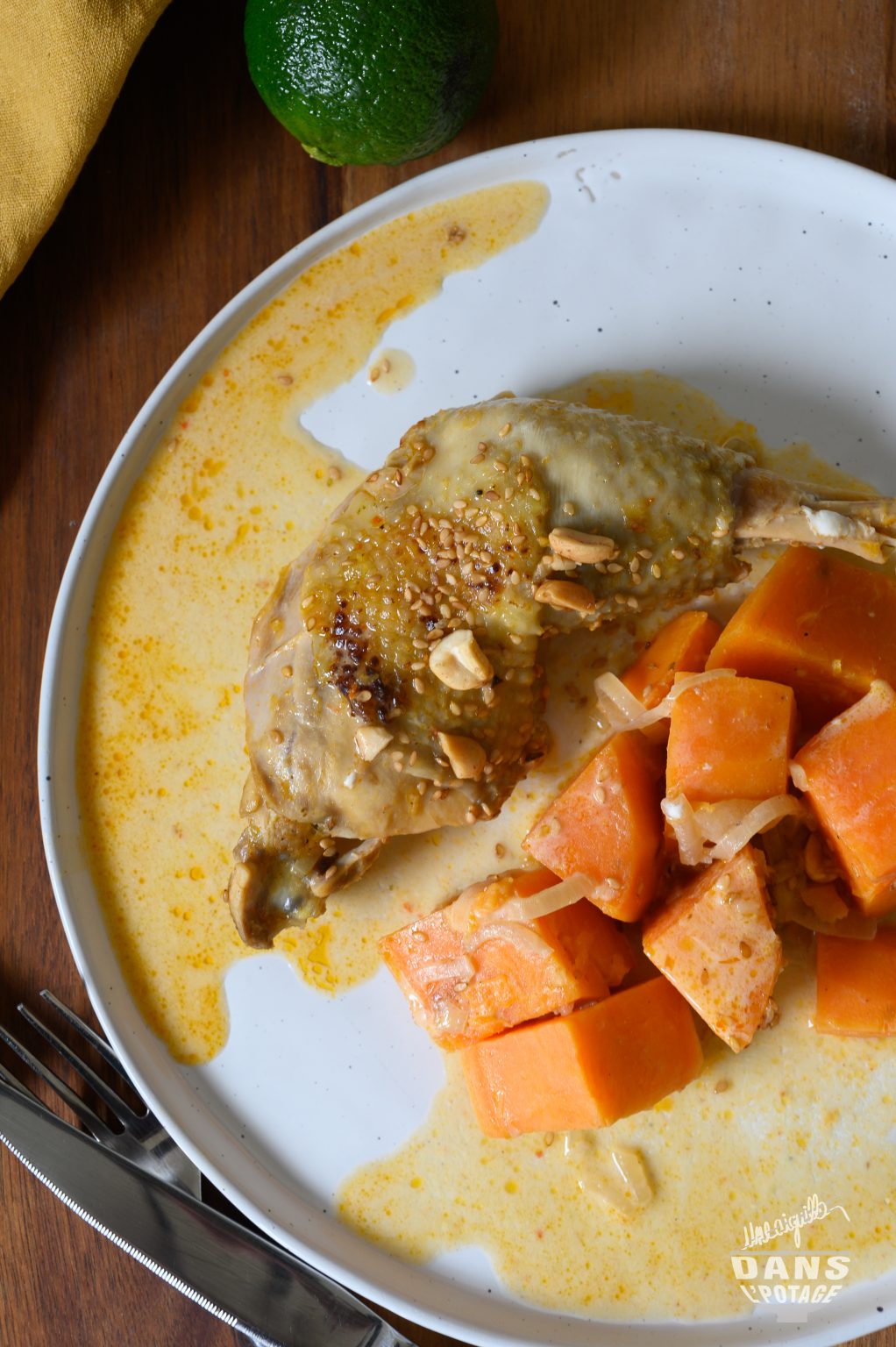 Poulet coco-cacahuètes et patates douces – Une aiguille dans l'potage